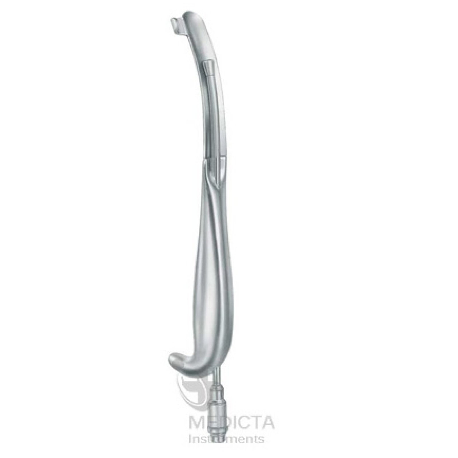 Bauer Sigmoid Notch Retractor Fiber Optic Left Hook / Oral Retractor